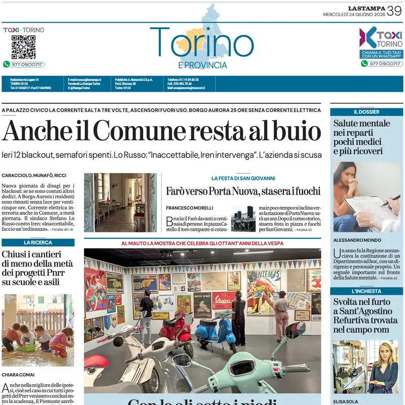 La Stampa | Torino - Prima Pagina di oggi - 24 Giugno 2026